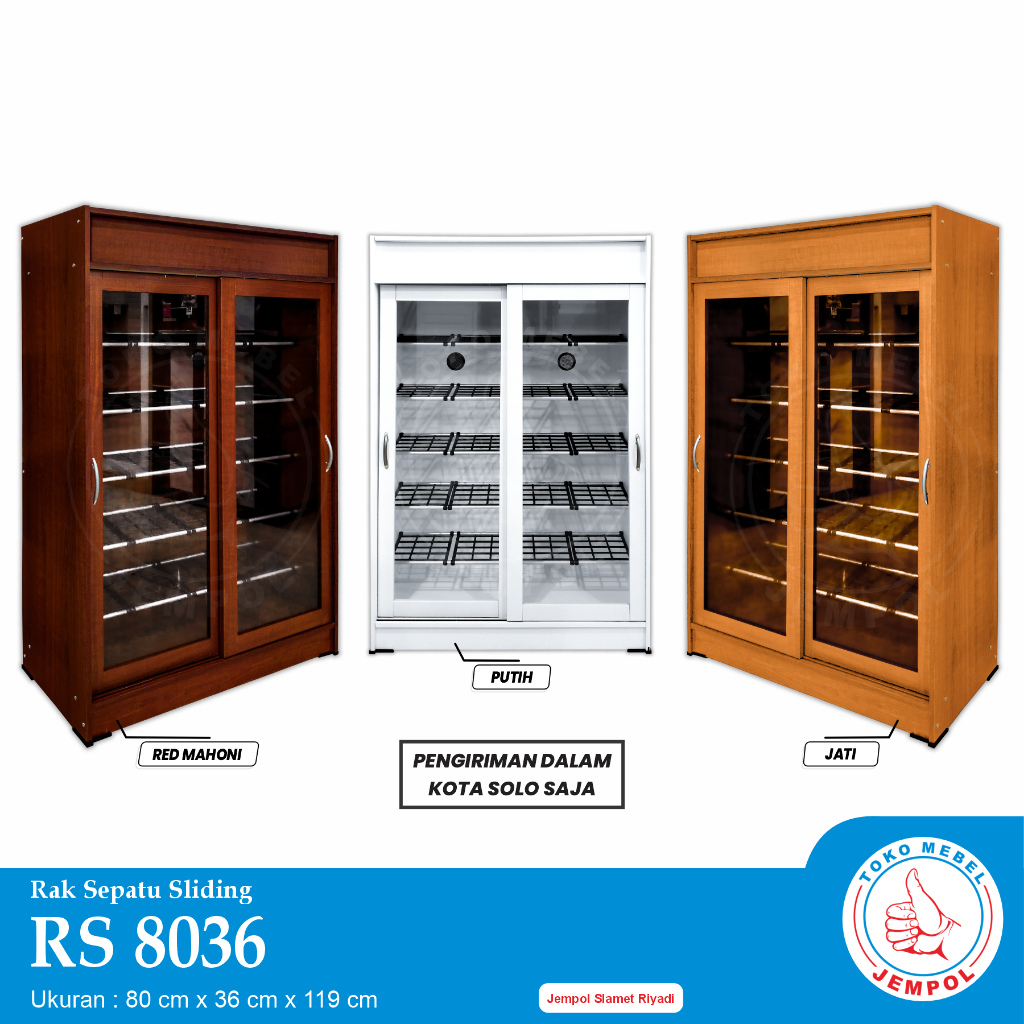 Jual Rak Sepatu RSS 8036 JASMINE / Rak Sepatu Pintu Kaca Sliding / Rak ...