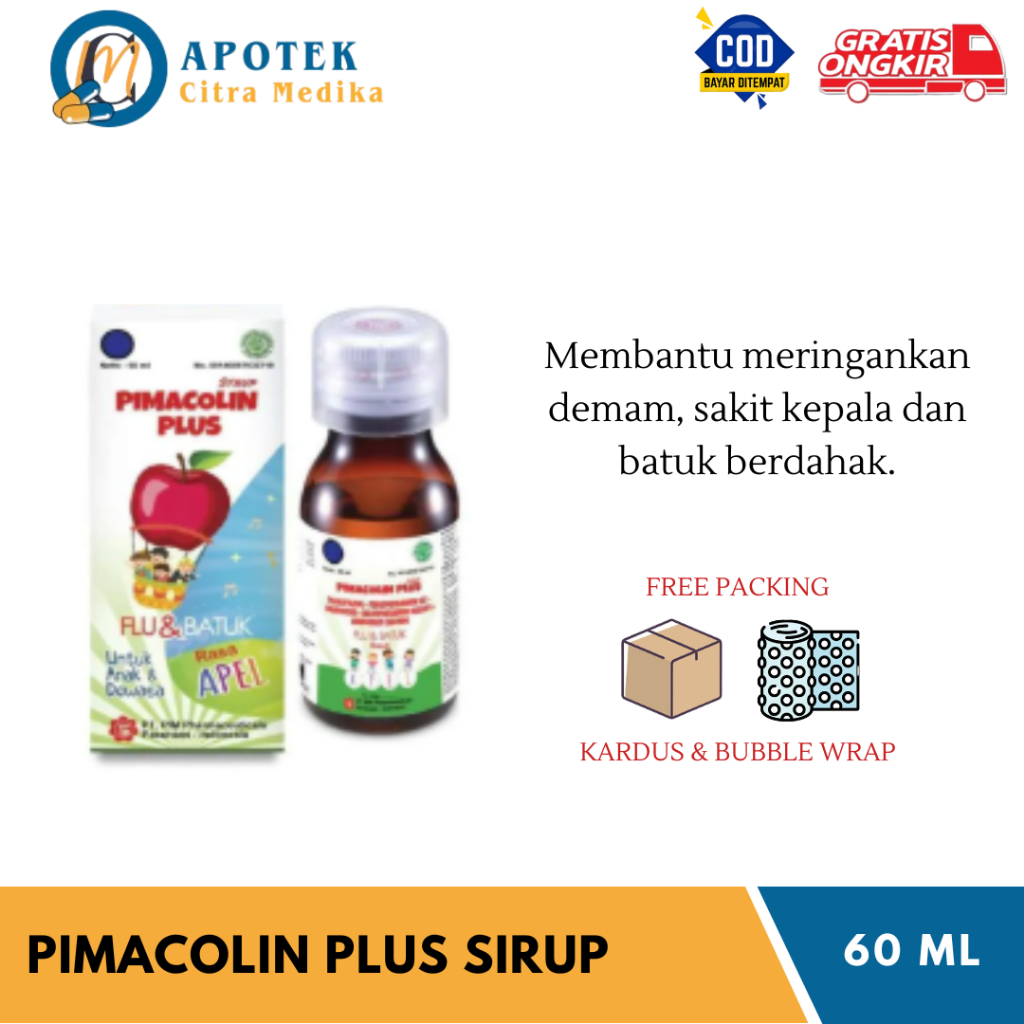 Jual Pimacolin Plus 𝐒𝐢𝐫𝐮𝐩 𝟔𝟎𝐌𝐋 - Meredakan Batuk & Flu Untuk Anak ...