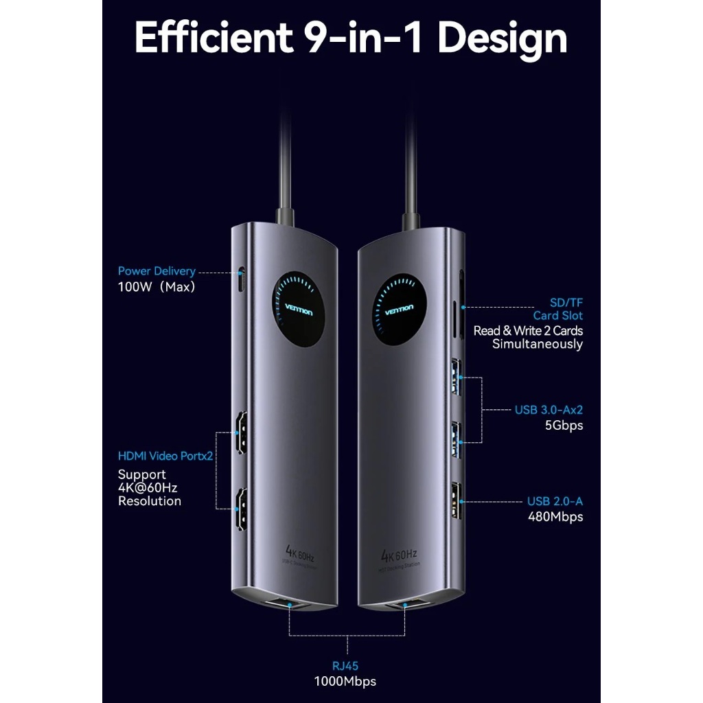 Jual USB Station Dock OTG Hub Type C Adapter Adaptor Display HDMI 4K ...
