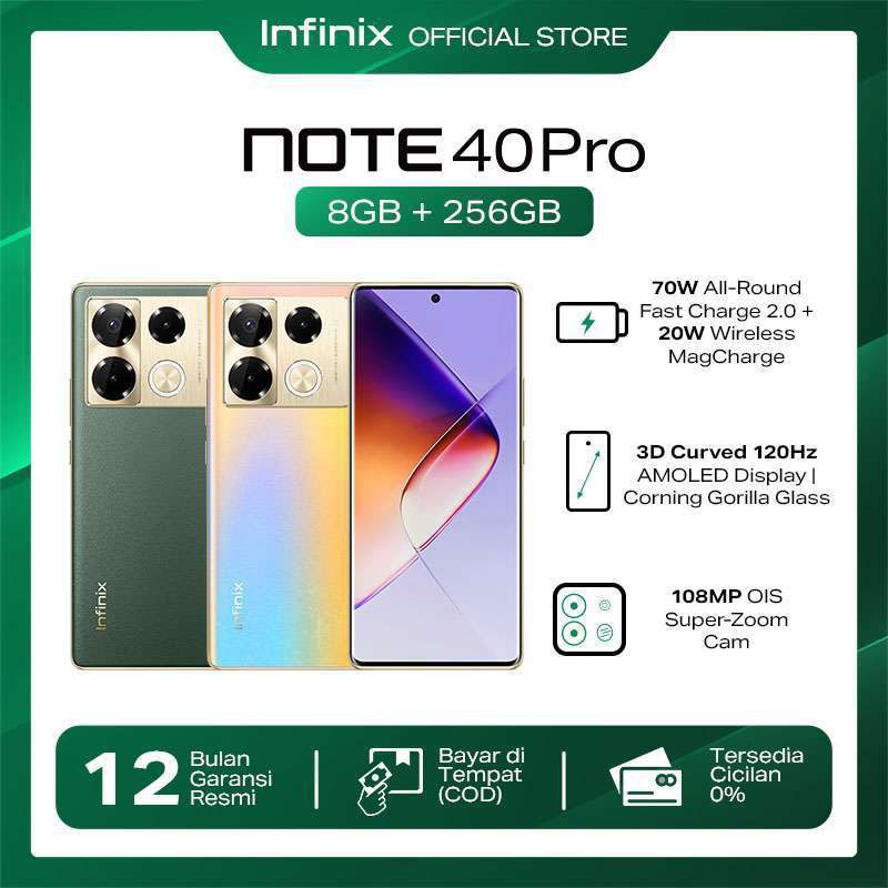 Jual Infinix Note 40 Pro 4G 8/256GB - Up to 16GB Extended RAM - Helio G99- 6.78" FHD+3D Curved ...
