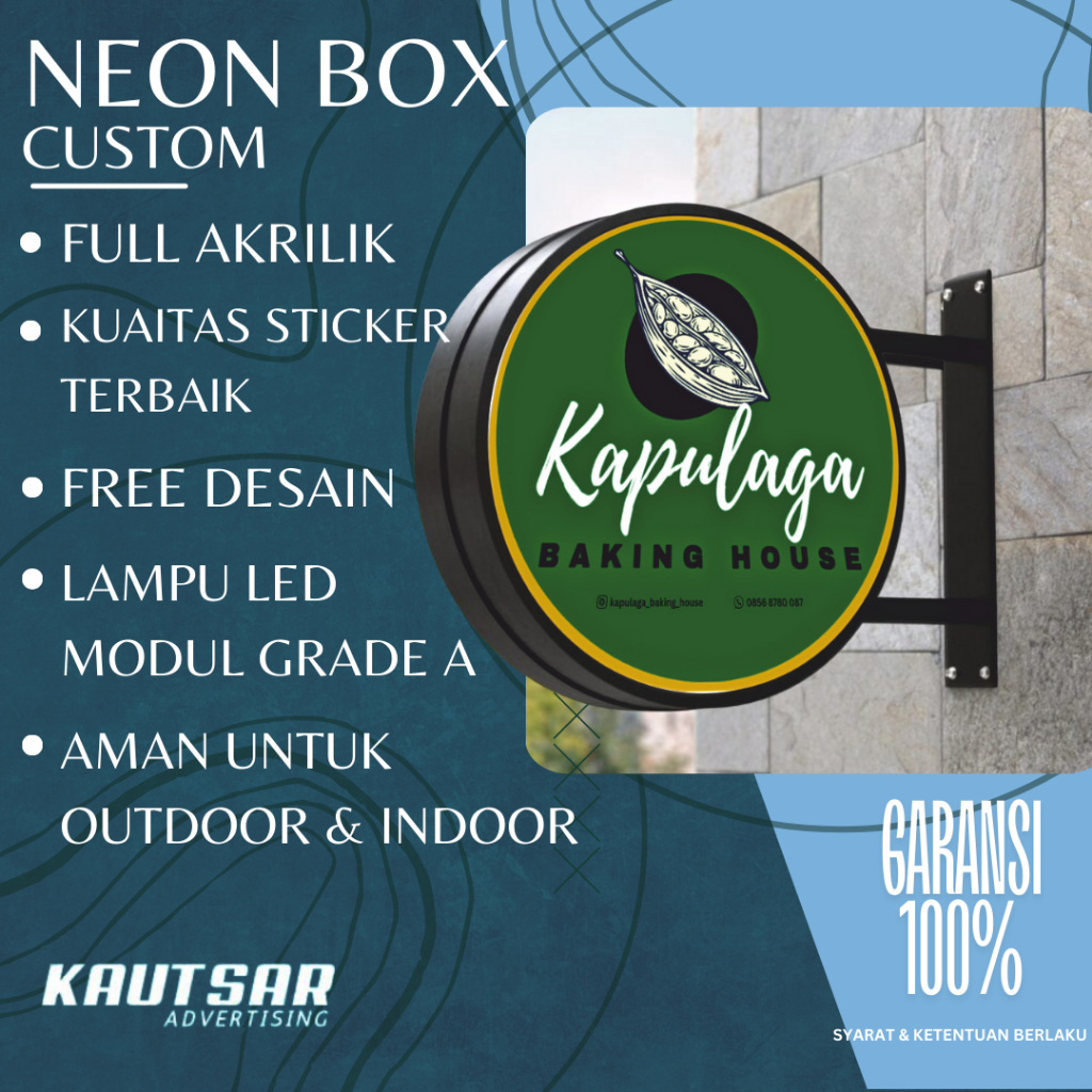 Jual Neon Box Indoor Outdoor 60cm x 60cm Premium Custom 2 Sisi ...