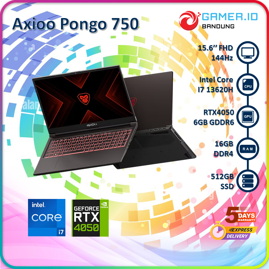 Jual AXIOO PONGO 750 I7 13620H RTX4050 16GB 512GB 15.6" FHD IPS 144Hz ...