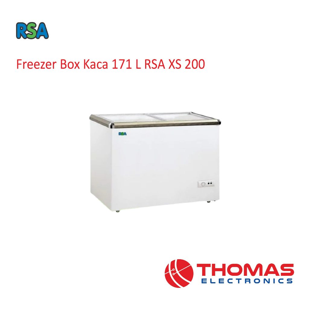 Jual Sliding Curve Glass Freezer 171 Liter RSA XS 200 RSAXS200 Freezer ...