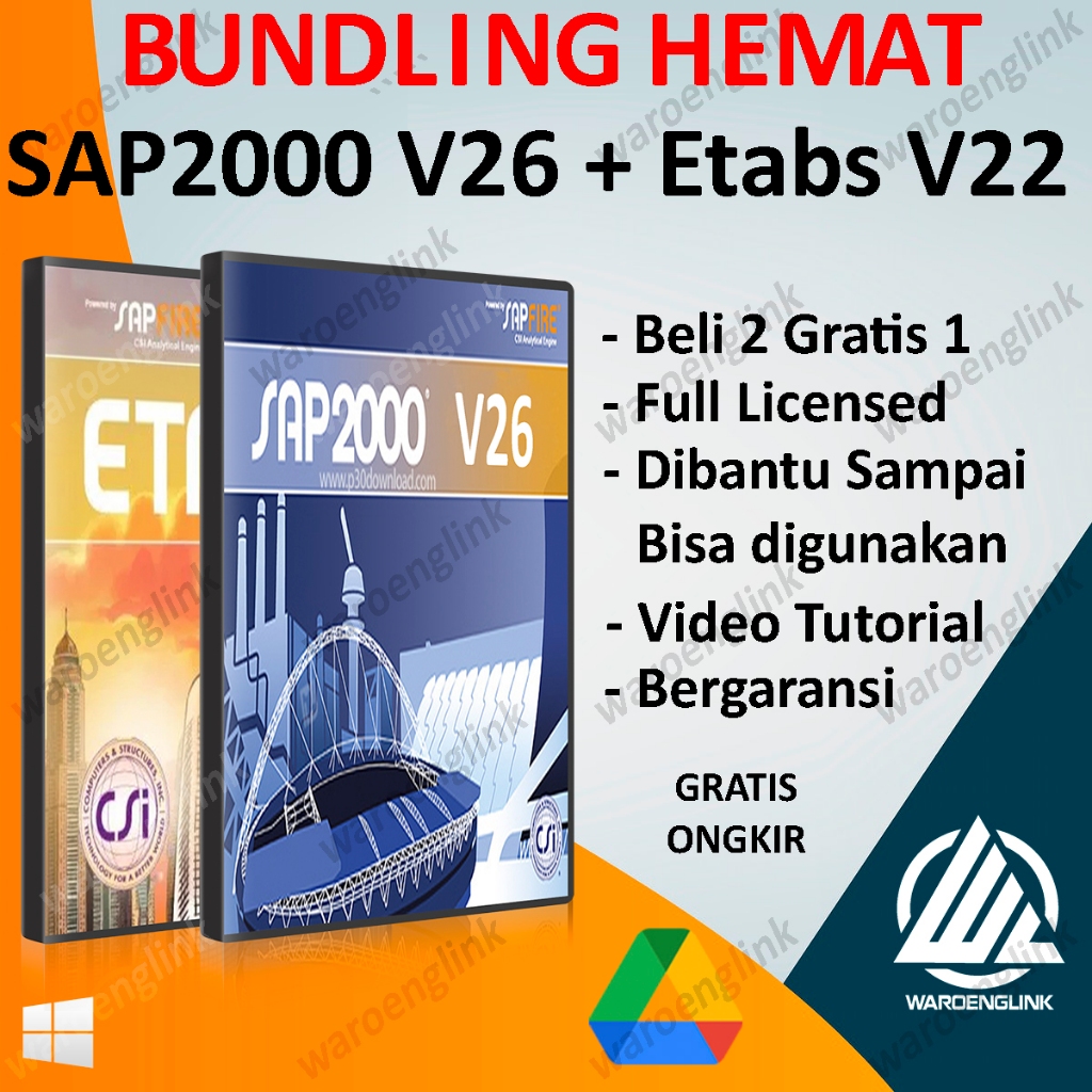 Jual [BUNDLING] CSI SAP2000 v26 + Etabs V22 terbaru 2024 full version ...