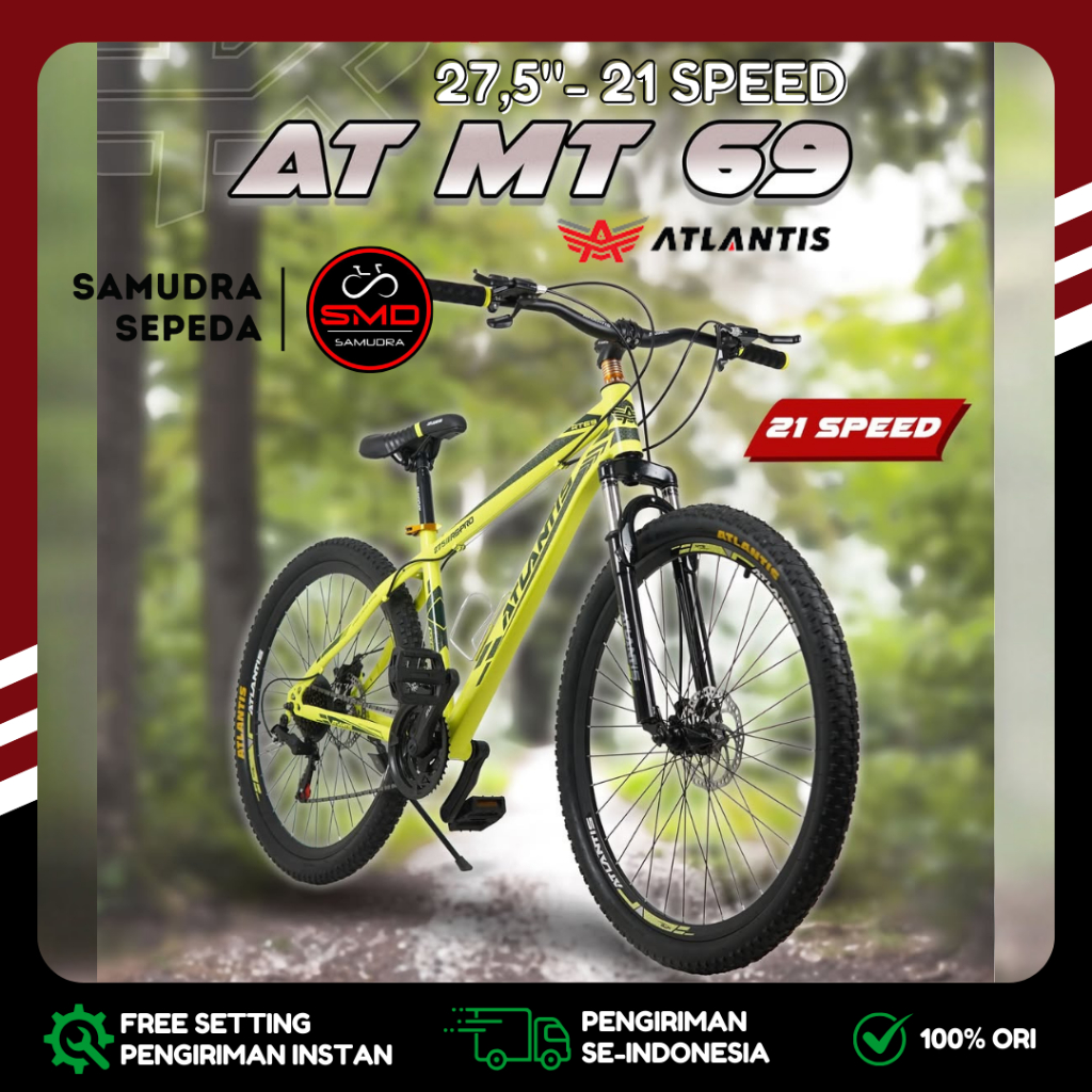 Jual Sepeda Gunung MTB 27.5 Atlantis 69 CR Steel 7Sp Murah BDG | Shopee ...