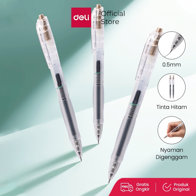 Jual Deli Gel Pen / Pulpen Gel 0.35mm Kapasitas Tinta 10000 Kata ...