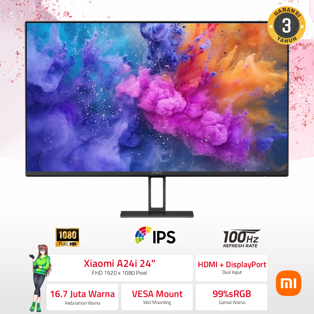 Jual Monitor Xiaomi 24" A24i Full HD IPS 100Hz HDMI DisplayPort Vesa ...