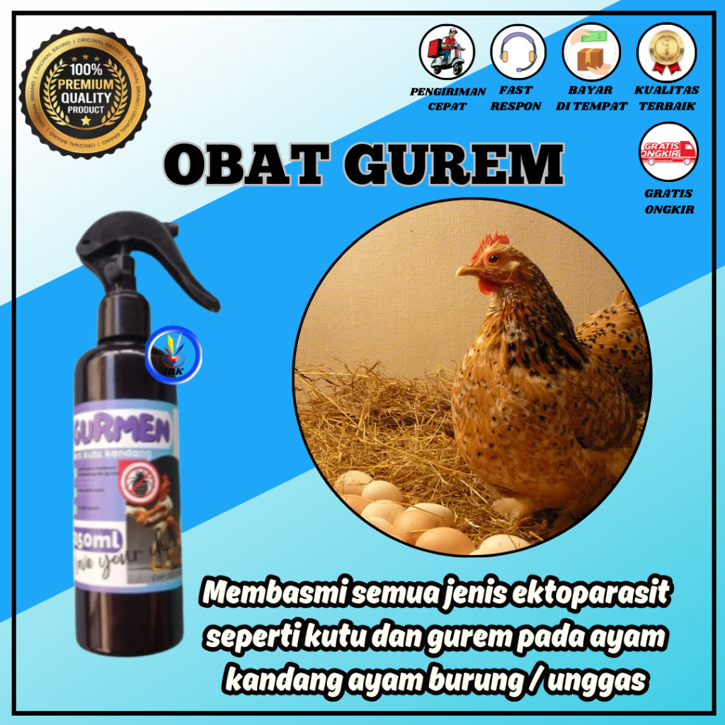 Jual GURMEN AYAM SPRAY 250ml Obat SEMPROT Membasmi Gurem kandang Ayam ...
