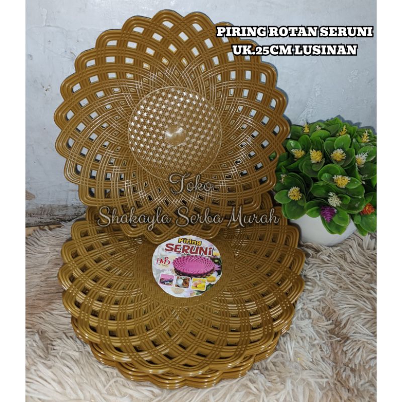 Jual (BARU) PIRING ROTAN ANYAMAN WARNA MODEL TERBARU UKURAN 25CM ...