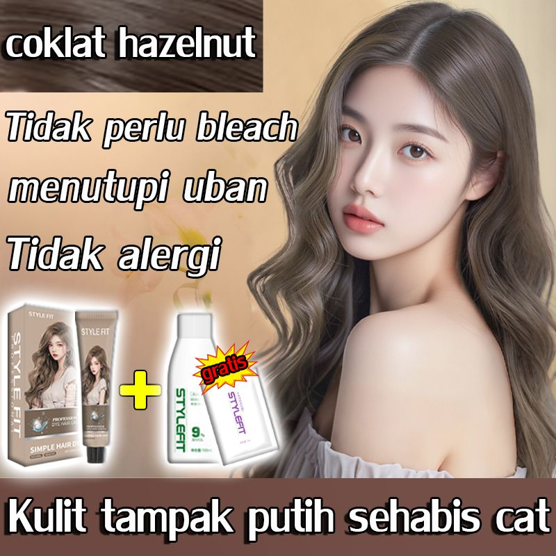 Jual 【Tanpa bleach】STYLE FIT Hazelnut Grey Brown Cat rambut 200ML Bahan ...