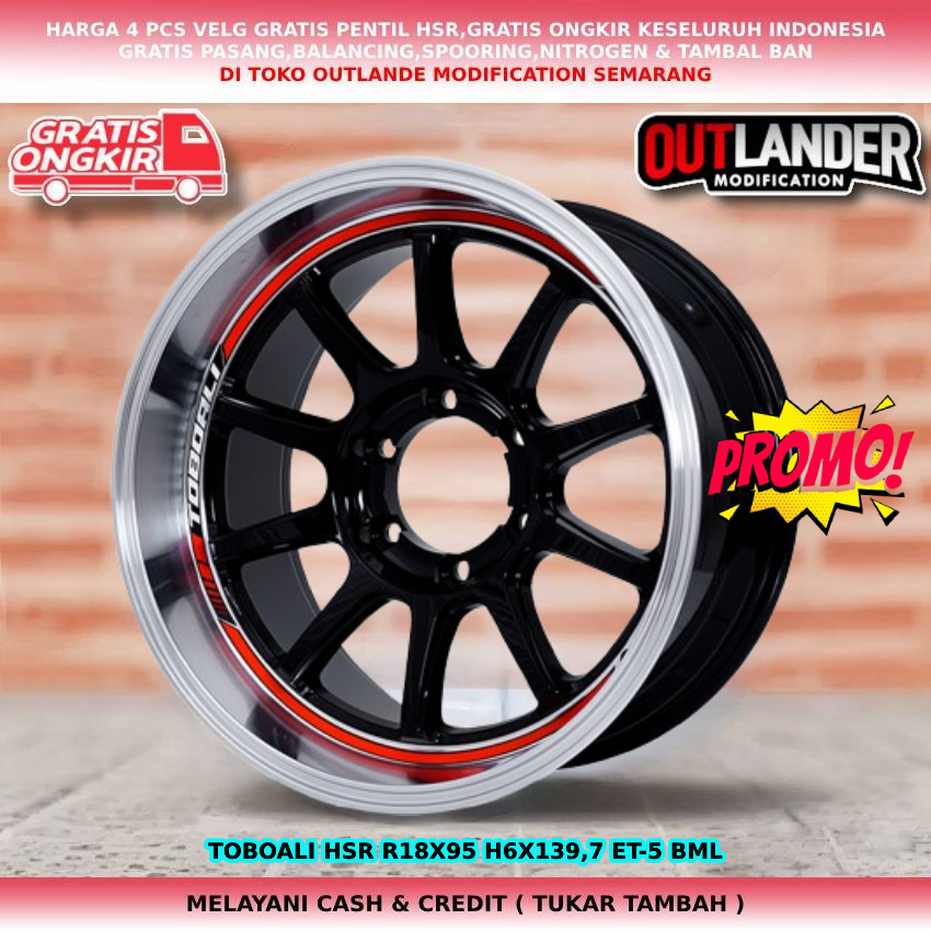 Jual Velg mobil ring 18 pajero fortuner mux mazda bt50 triton everest ranger hsr toboali r18 ...