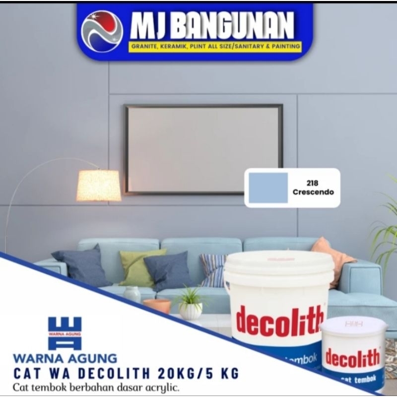 Jual decolith cat dinding dan plafon tembok dalam rumah ukuran 5kg ...