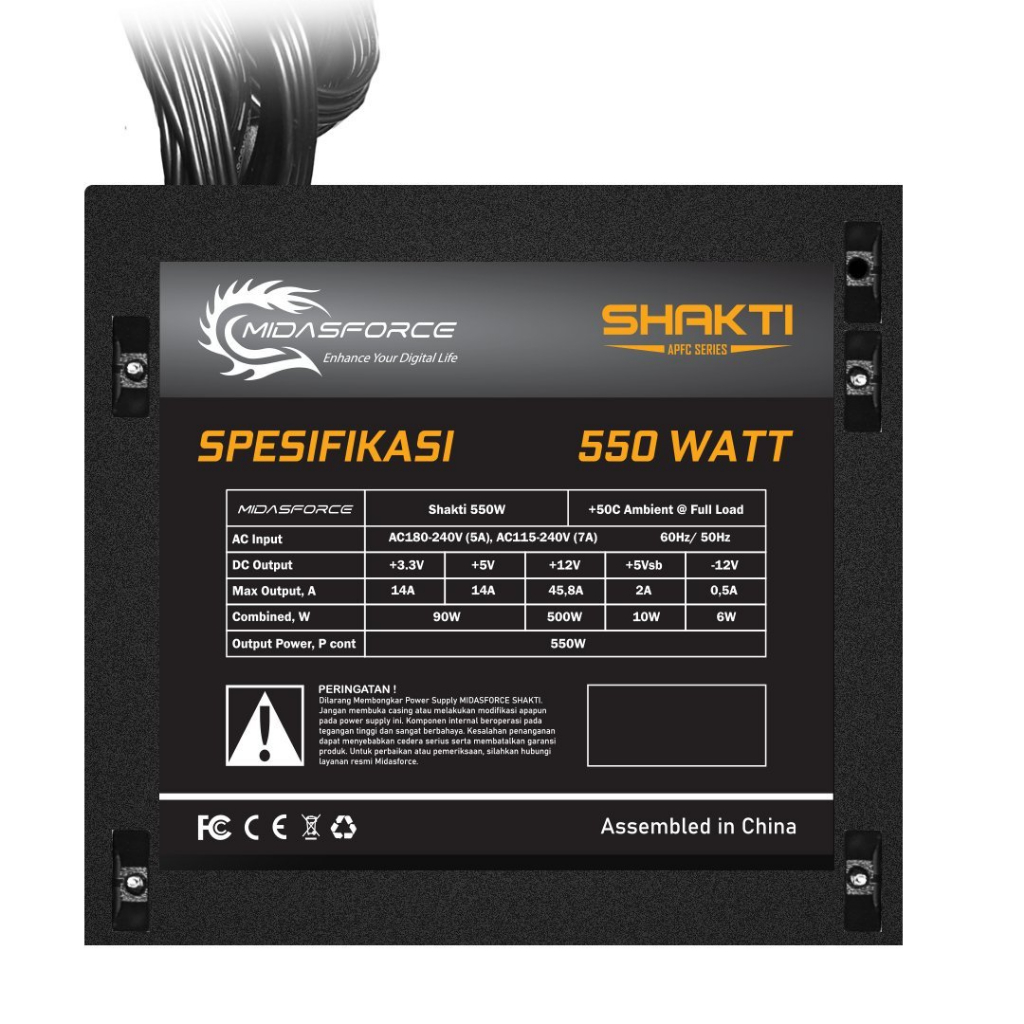 Jual Power Supply Midasforce Shakti 550 Watt - PSU Midas 550W | Shopee ...