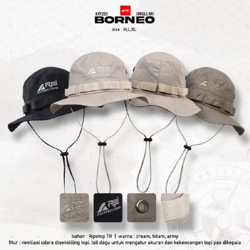 Jual Topi Rimba Jungle Hat Borneo Arei Outdoorgear | Shopee Indonesia