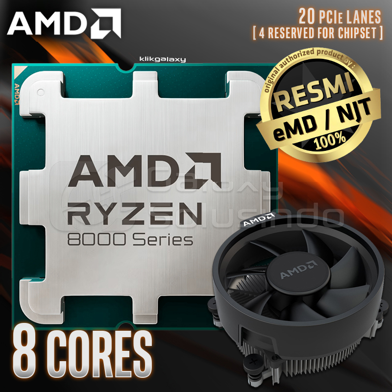 Jual AMD Ryzen 7 8700F TRAY 8 Core 16 Thread + Wraith Stealth Fan AM5 ...