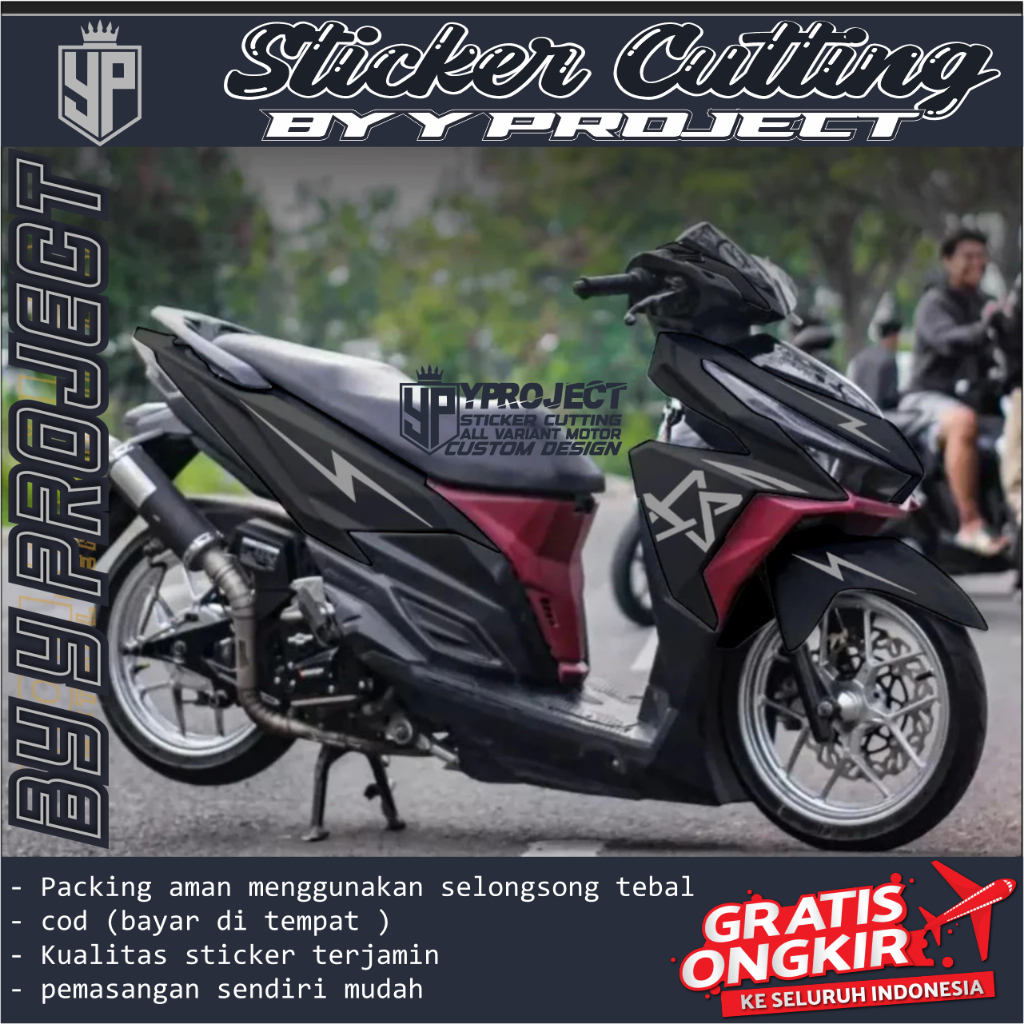 Jual VARIO Cutting Sticker Striping Variasi Vario 125-150 Led Old Bintang Petir Simple Style ...