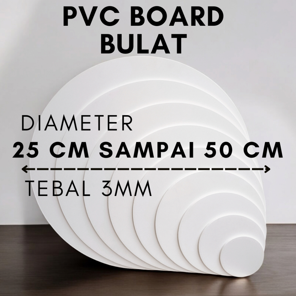 Jual PVC BOARD BULAT DIAMETER 25 CM SAMPAI 50 CM TEBAL 3 MM [PVC BOARD BULAT/LINGKARAN DIAMETER ...