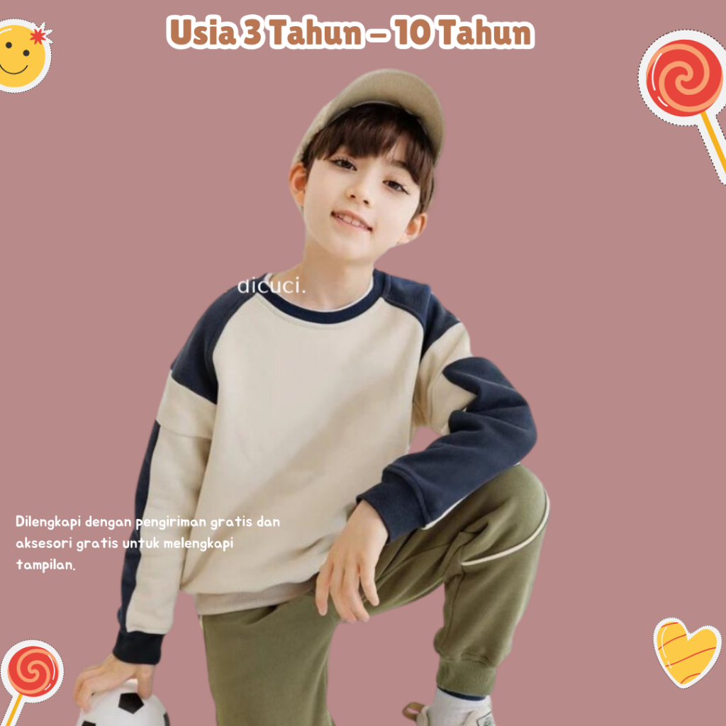 Jual Sweater Anak Kombinasi Series Untuk Usia 3-10 Tahun | Shopee Indonesia