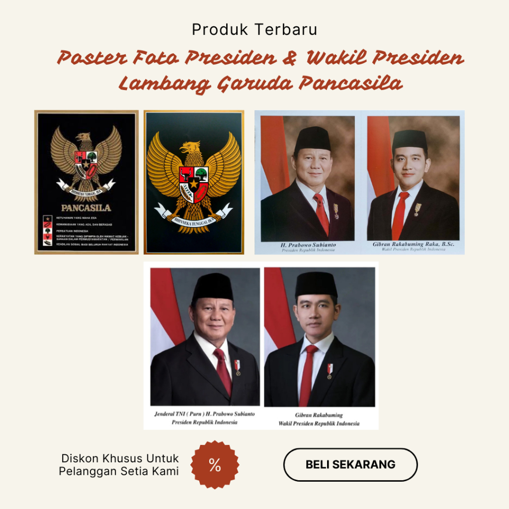 Jual Poster Foto Presiden Republik Indonesia H. Prabowo Subianto ...