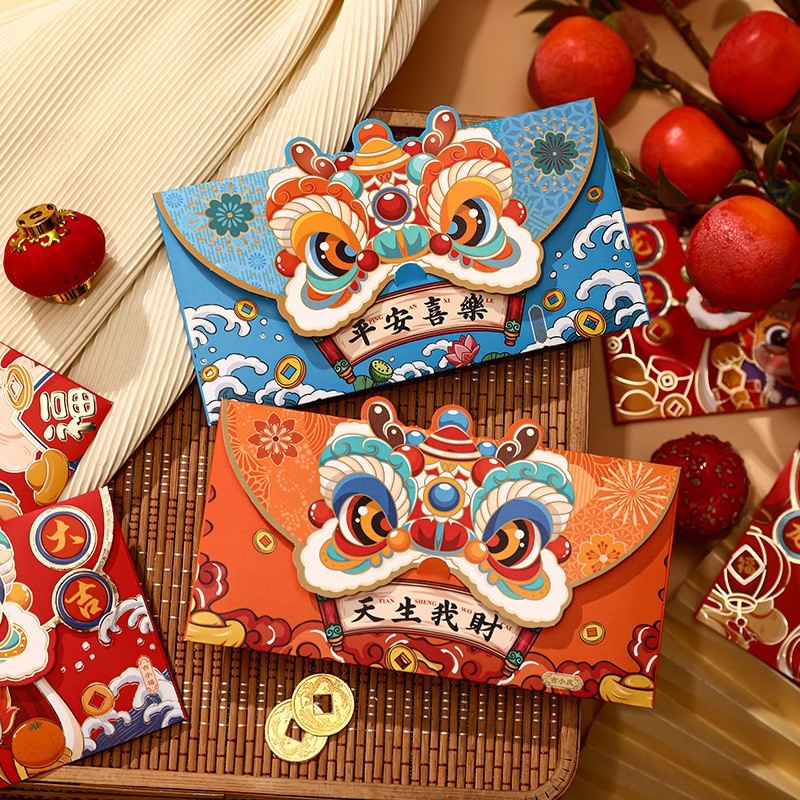 Jual Amplop Angpau Imlek Motif Barongsai Hoki / Angpao Kertas Chinese ...