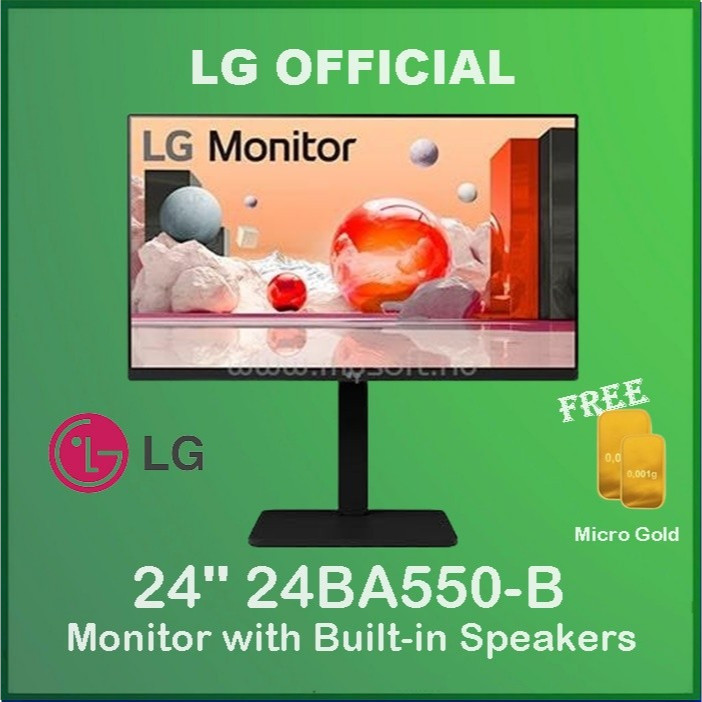 Jual Monitor LG 24BA550-B 23.8" FHD IPS 100Hz Monitor Built-in Speaker ...