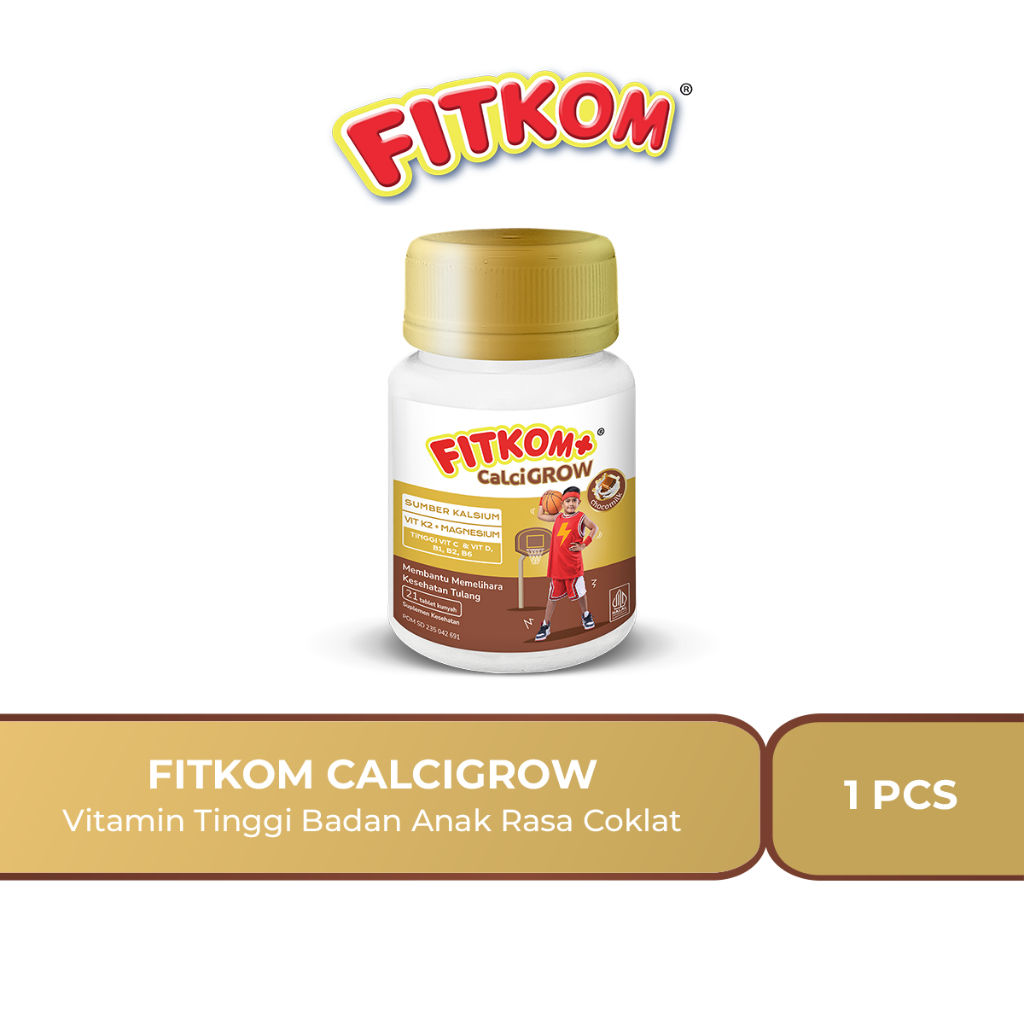 Jual Fitkom CalciGROW Tablet Hisap Suplemen Kesehatan Tulang Anak ...
