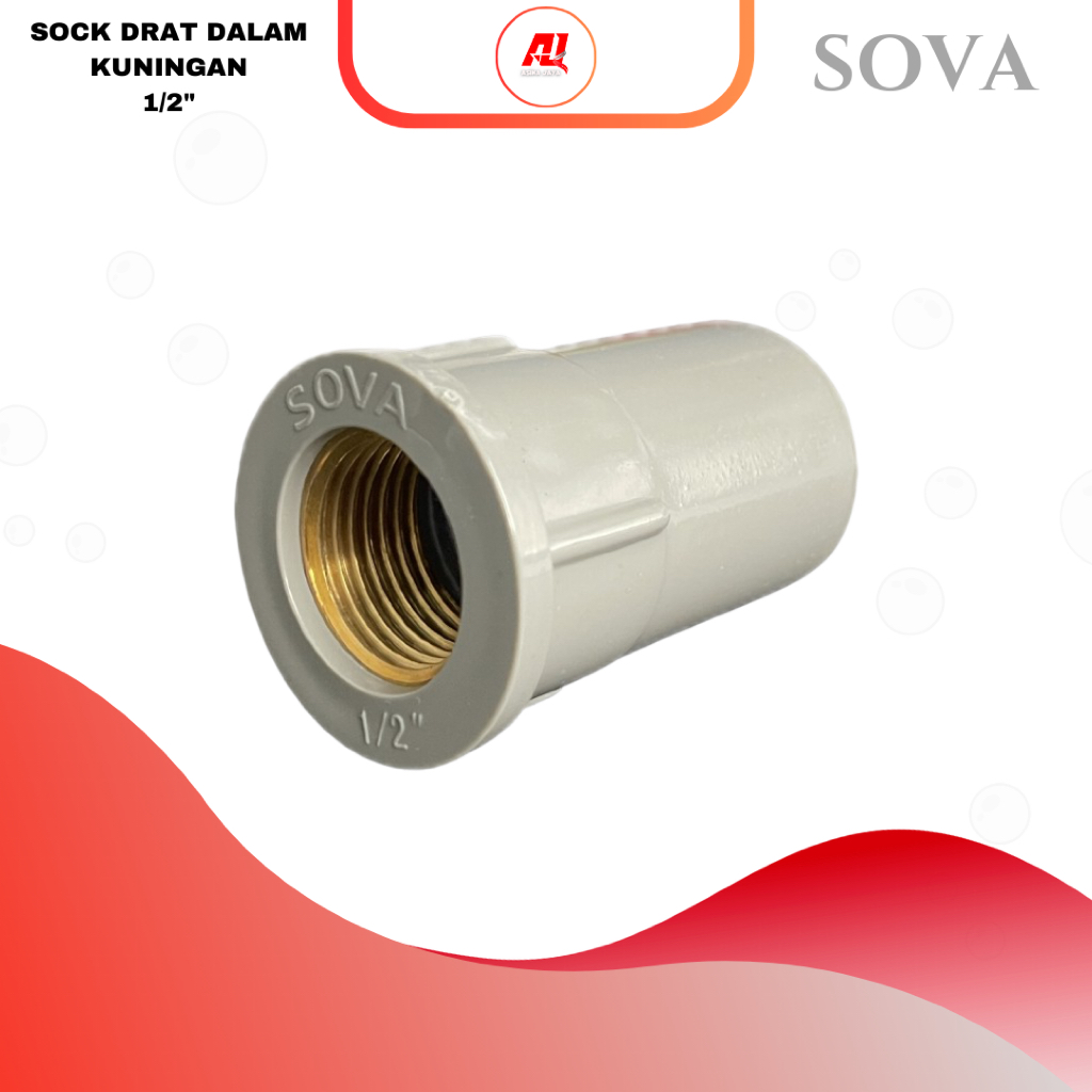 Jual Sock Drat Dalam/SDD Kuningan Merk Sova Size 1/2" | Fitting Pipa ...
