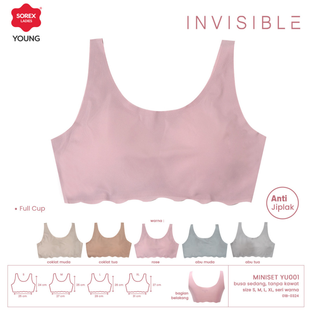 Jual Sorex Young Bra YU001 Miniset Busa Tipis Bahan Seamless / Tanpa ...