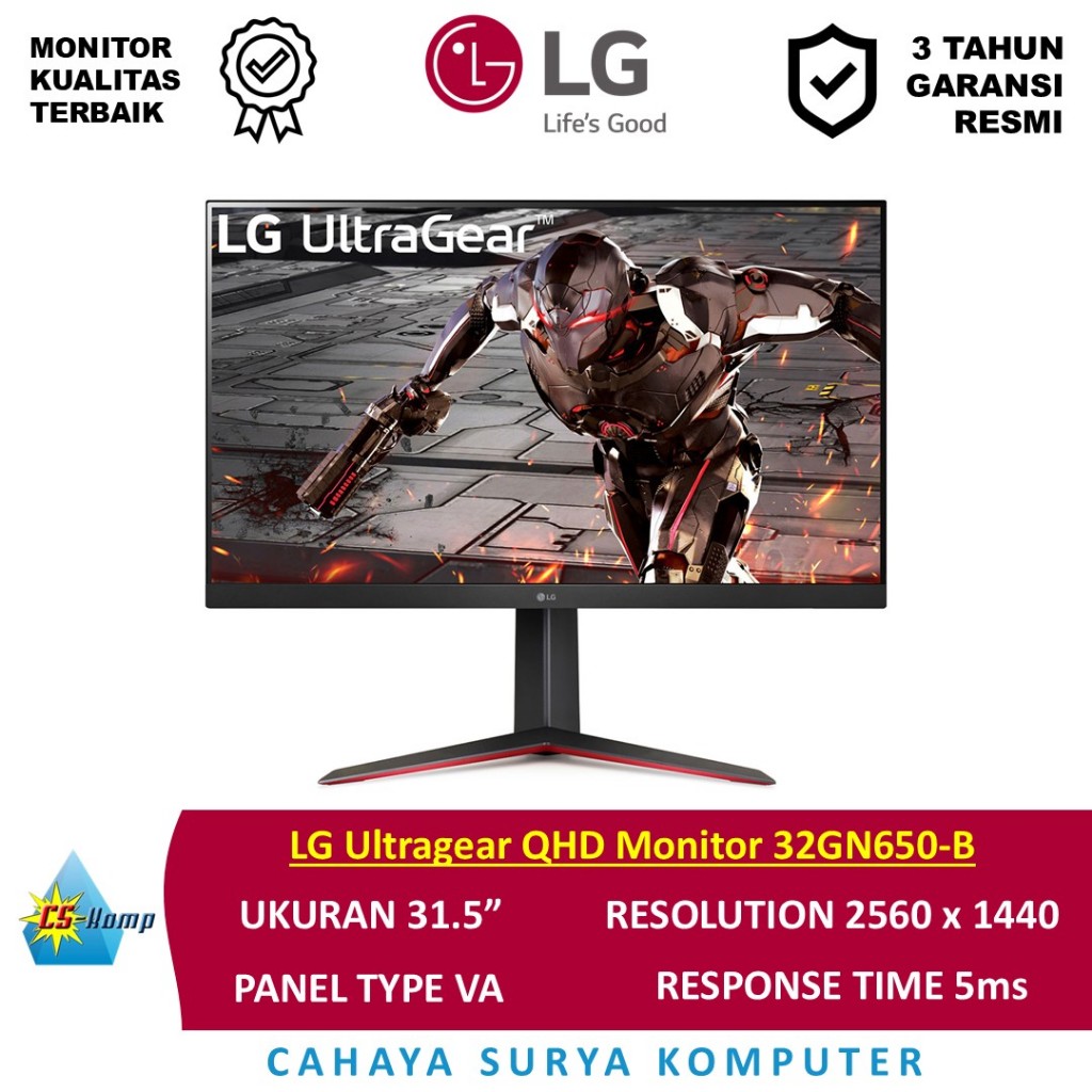 Jual LG Ultragear QHD Monitor 32GN650-B 2560 X 1440 Panel VA | Shopee Indonesia