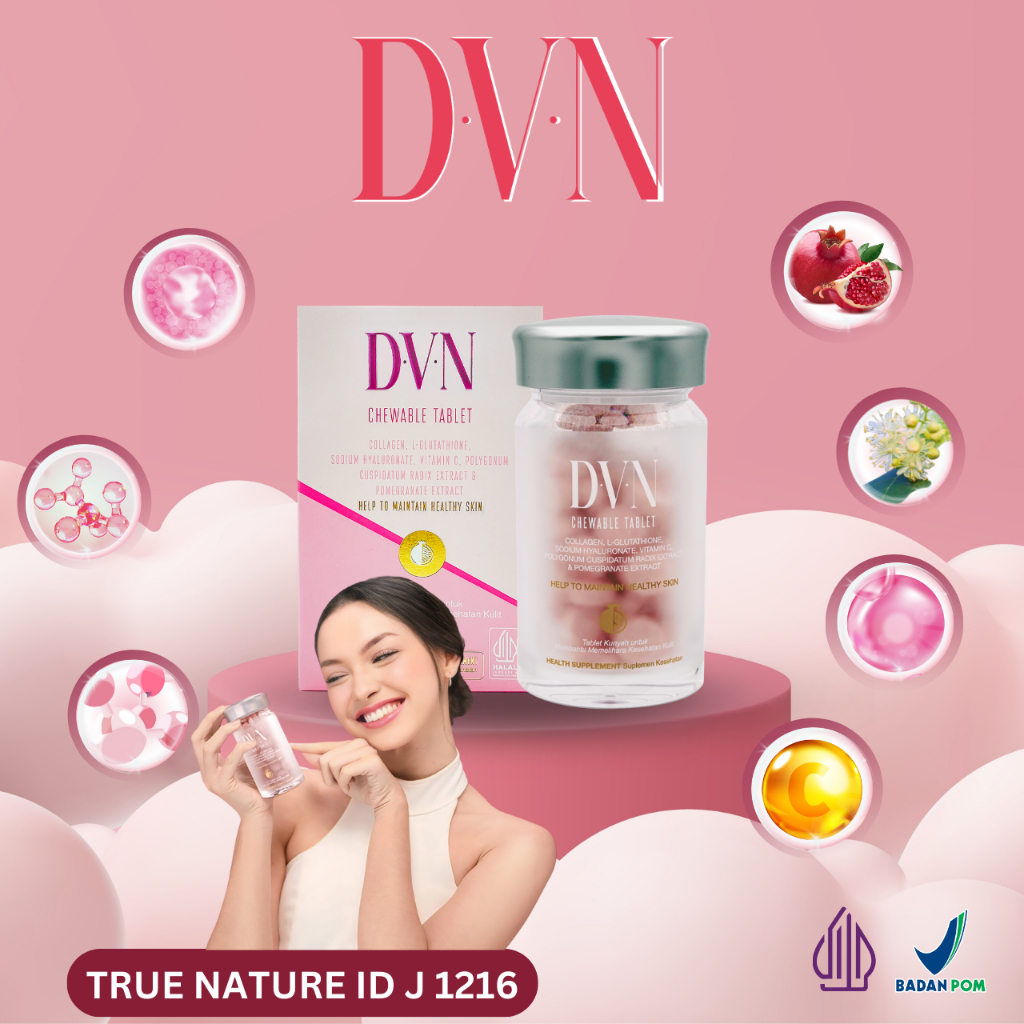Jual DVN Permen Collagen Kunyah || Original 100% || Isi 60 Tablet/Botol ...