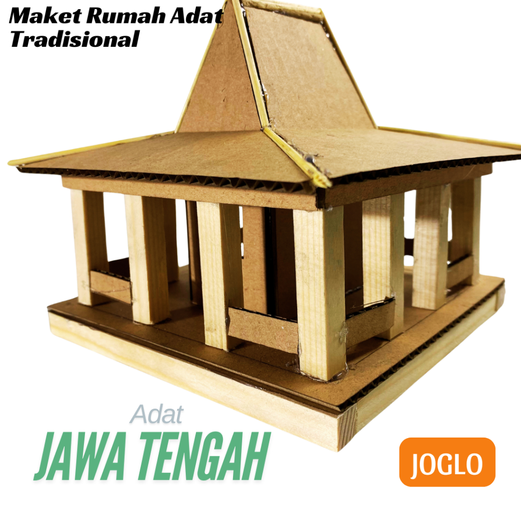 Jual Sudah Dirakit Diy Maket Rumah Joglo dari bahan kardus miniatur ...