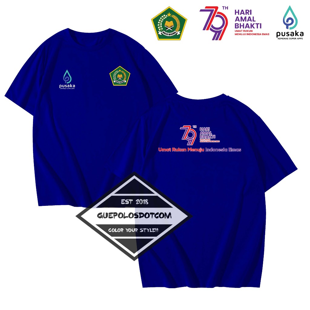 Jual TYPE D02 - KAOS T-SHIRT HARI AMAL BHAKTI KE-79th LOGO KEMENAG FREE ...