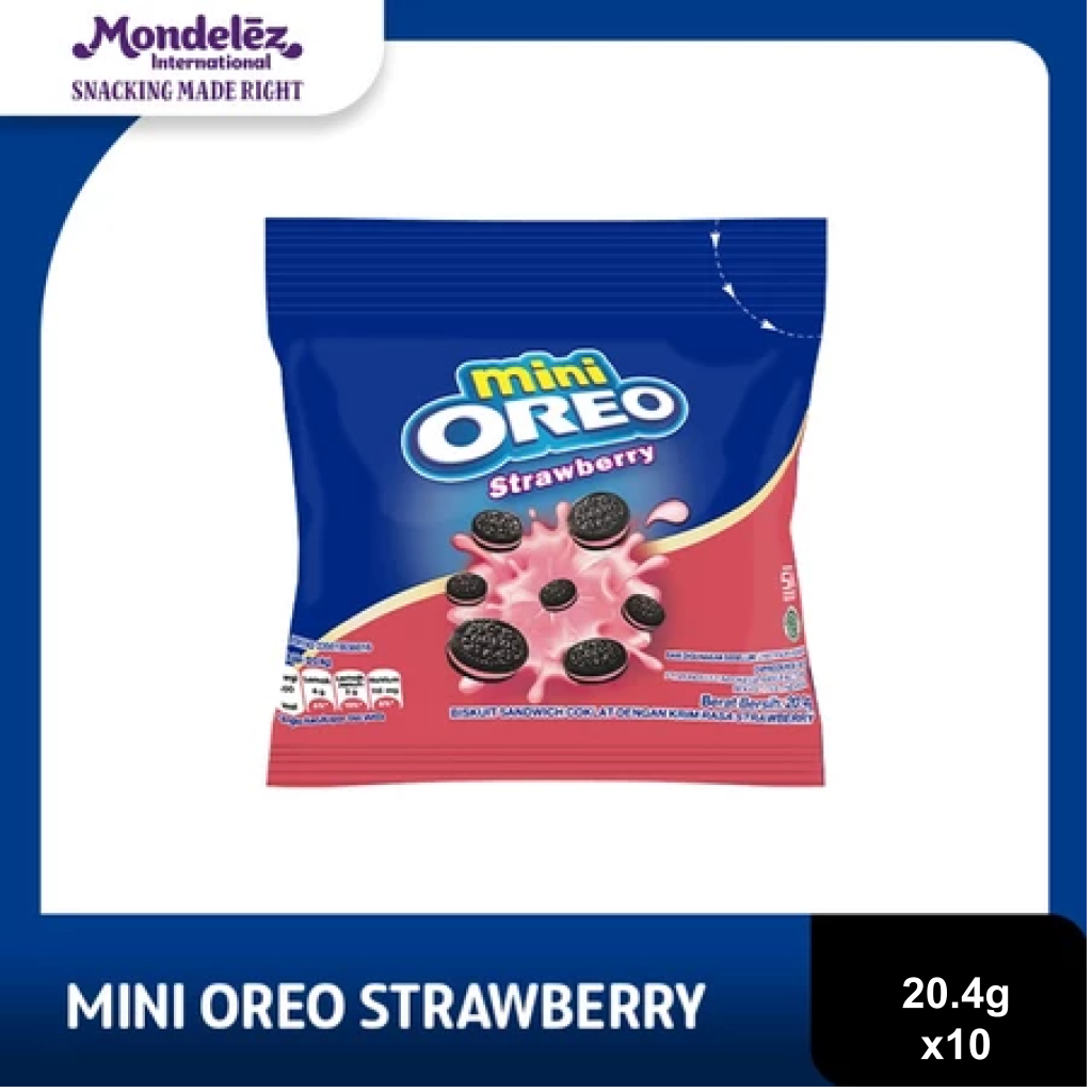 Jual Mini Oreo Biskuit Strawberry Pcs 20.4g Untuk Traveling X10 | Shopee Indonesia