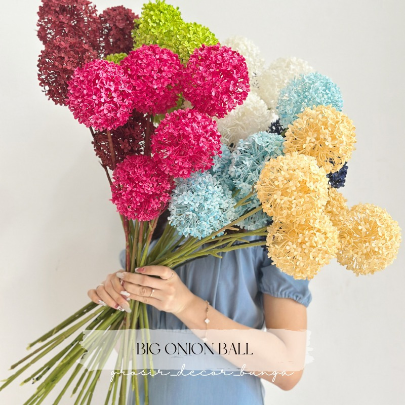 Jual QC BIG ONION BALL DANDELION ARTIFICIAL BUNGA BULAT BIG ENTON BALLS ...