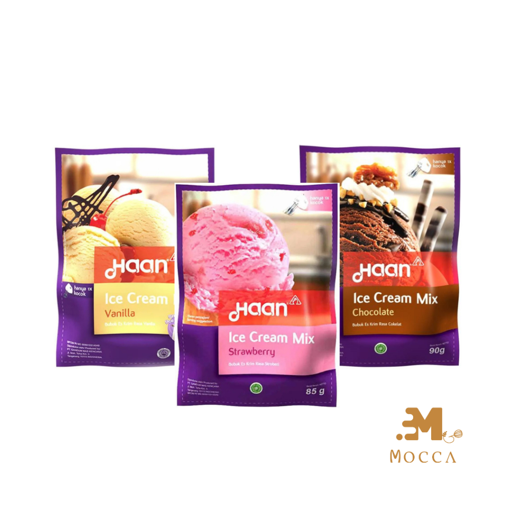 Jual HAAN ICE CREAM MIX (COKLAT, VANILA, STRAWBERRY) | Shopee Indonesia