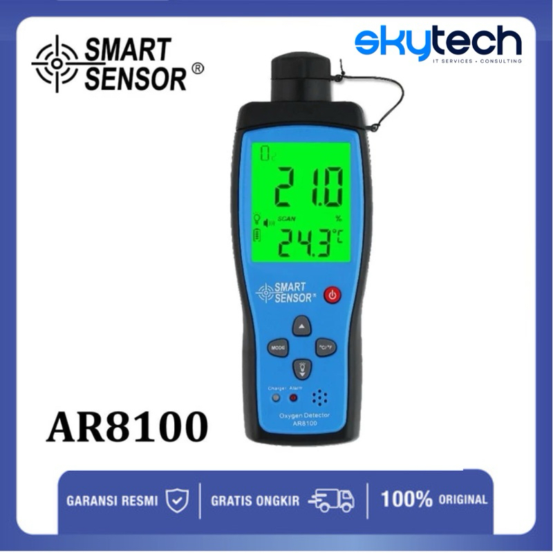 Jual Oxygen Tester AR8100 Smart Sensor O2 Detector Analyzer AR 8100 ...