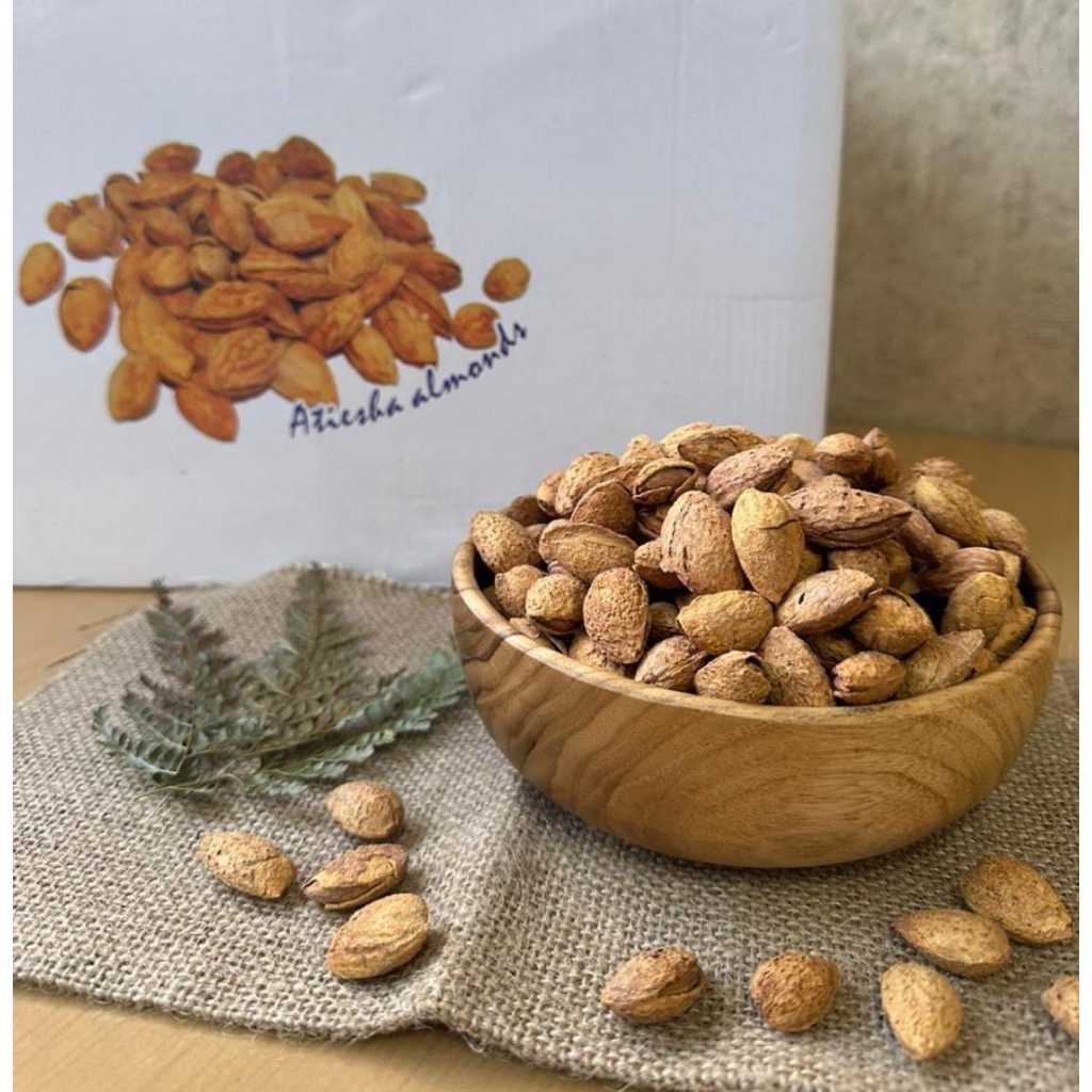 Jual Kacang Almond Roasted Kulit Matang rasa susu kemasan 1 kg 500 gram ...
