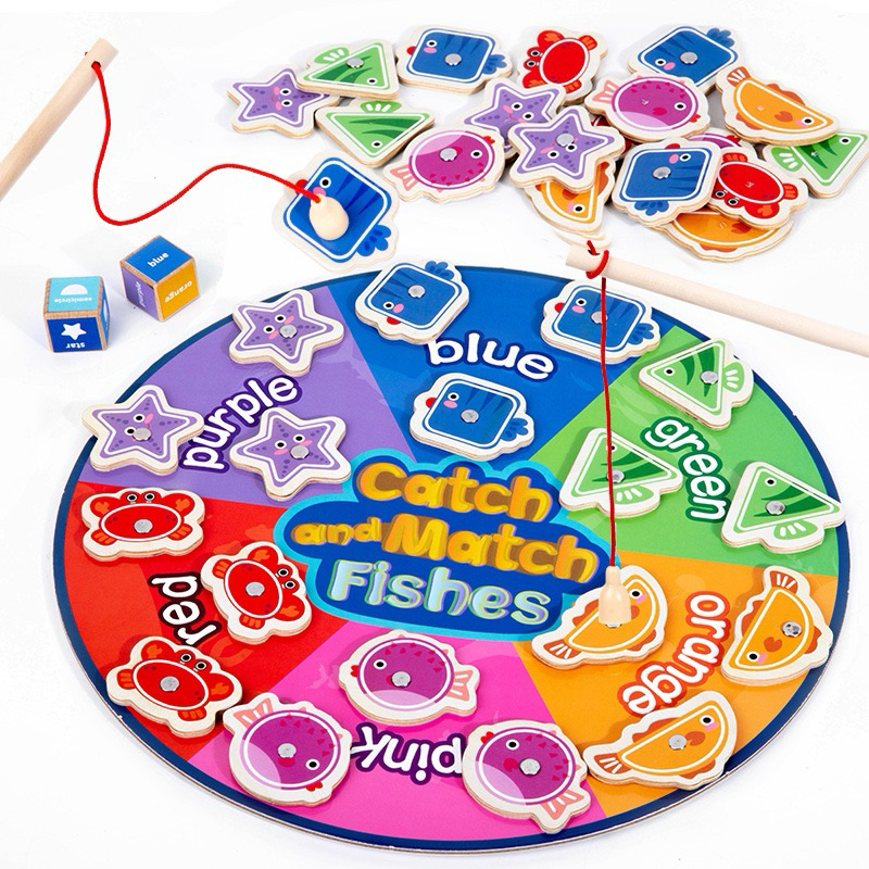 Jual Fishing Game Color And Shape Magnetic/Mainan Pancing Ikan Warna ...