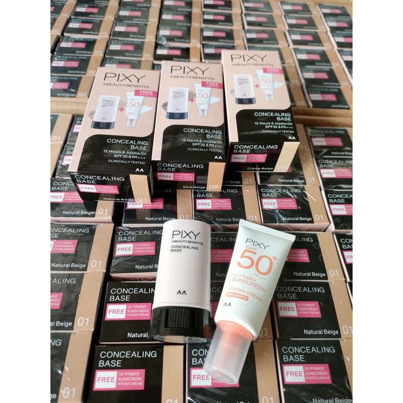 Jual PIXY 4 BEAUTY BENEFIT CONCEALING BASE + PIXY UV PRIMER SUNSCREEN HYDRA CREAM SFP 50 (BUNDLE ...