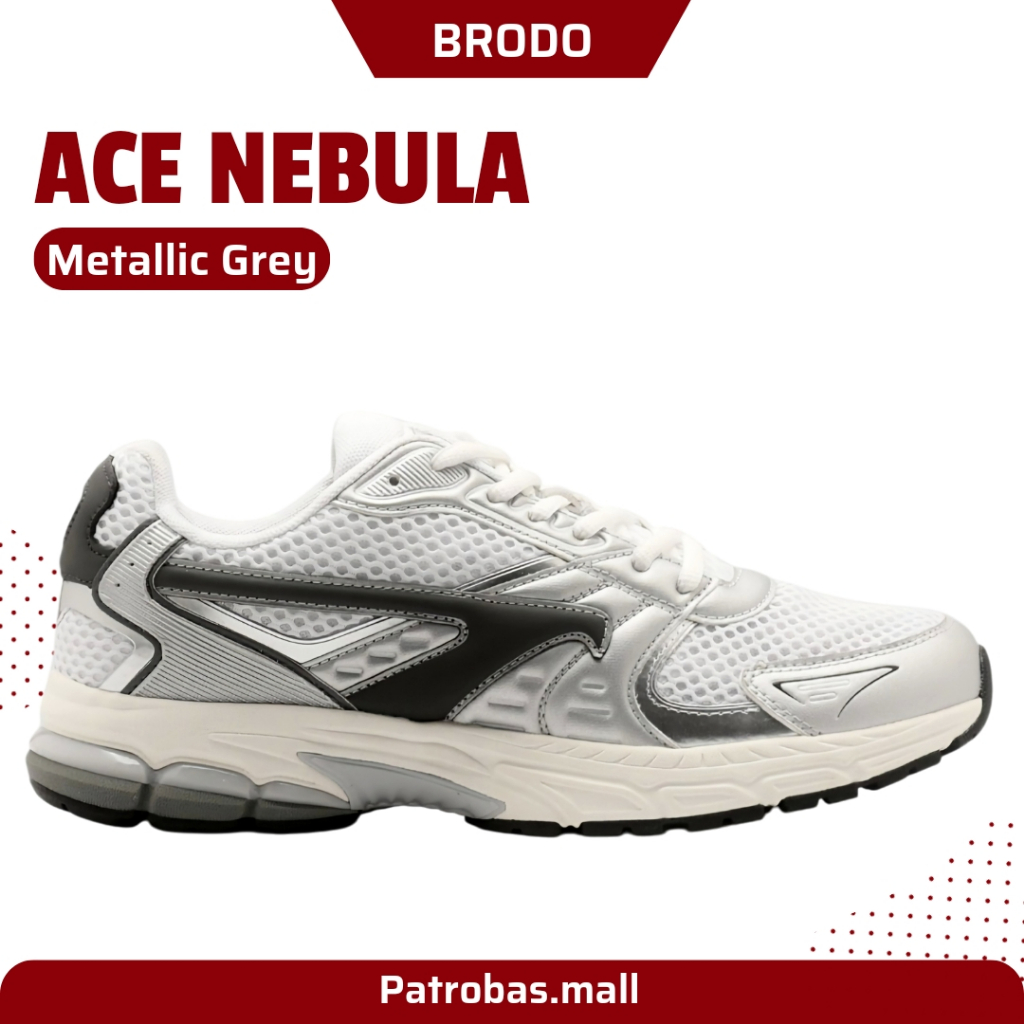 Jual BRODO Ace Nebula Metallic Grey Sepatu Sneakers Casual Pria ...