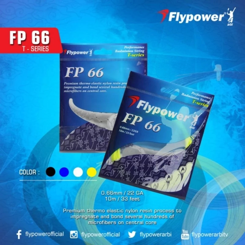 Jual SENAR BADMINTON / SENAR RAKET FLYPOWER FP 66 T SERIES ORIGINAL ...
