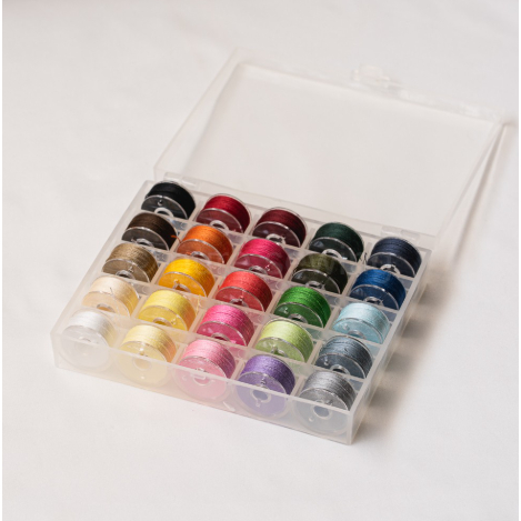 Jual Satu Set Bobbin / Spool 25 Pcs Warna - Warni + Benang Mesin Jahit ...