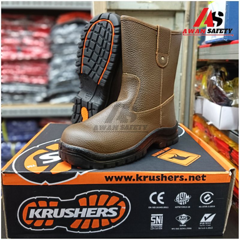 Jual Sepatu Safety KRUSHERS TEXAS BROWN BLACK / Safty Boots Kerja ...