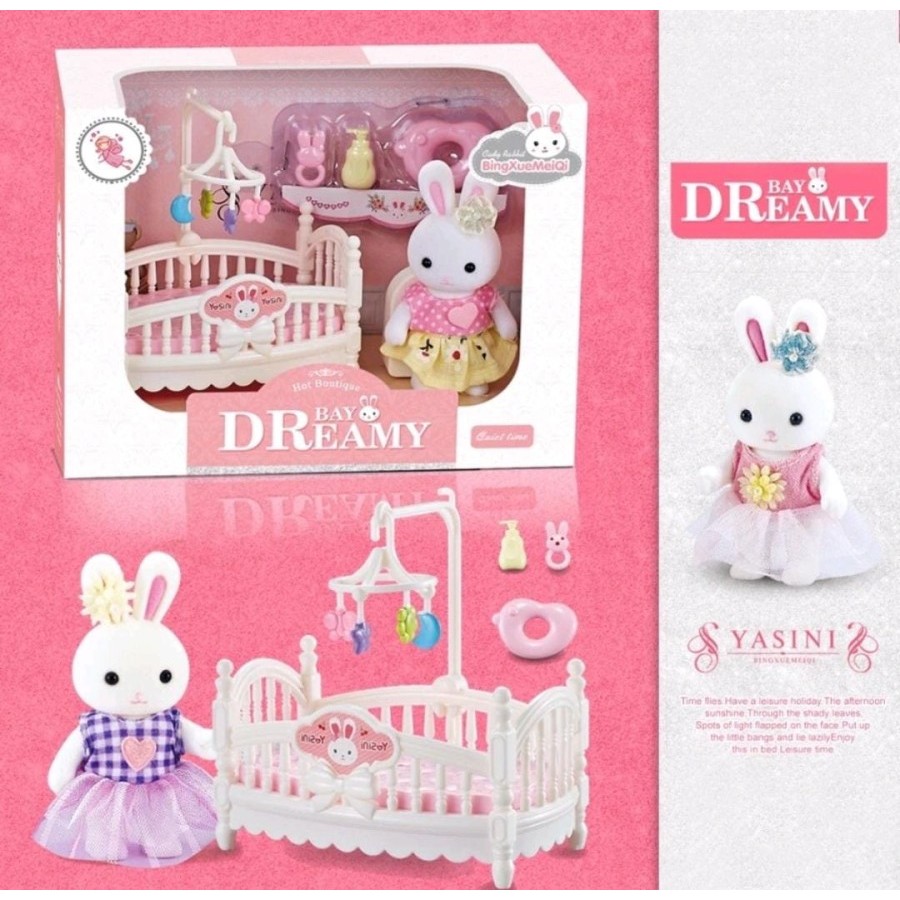 Jual Bed room yasini kasur tidur mainan ranjang boneka sylvanian ...