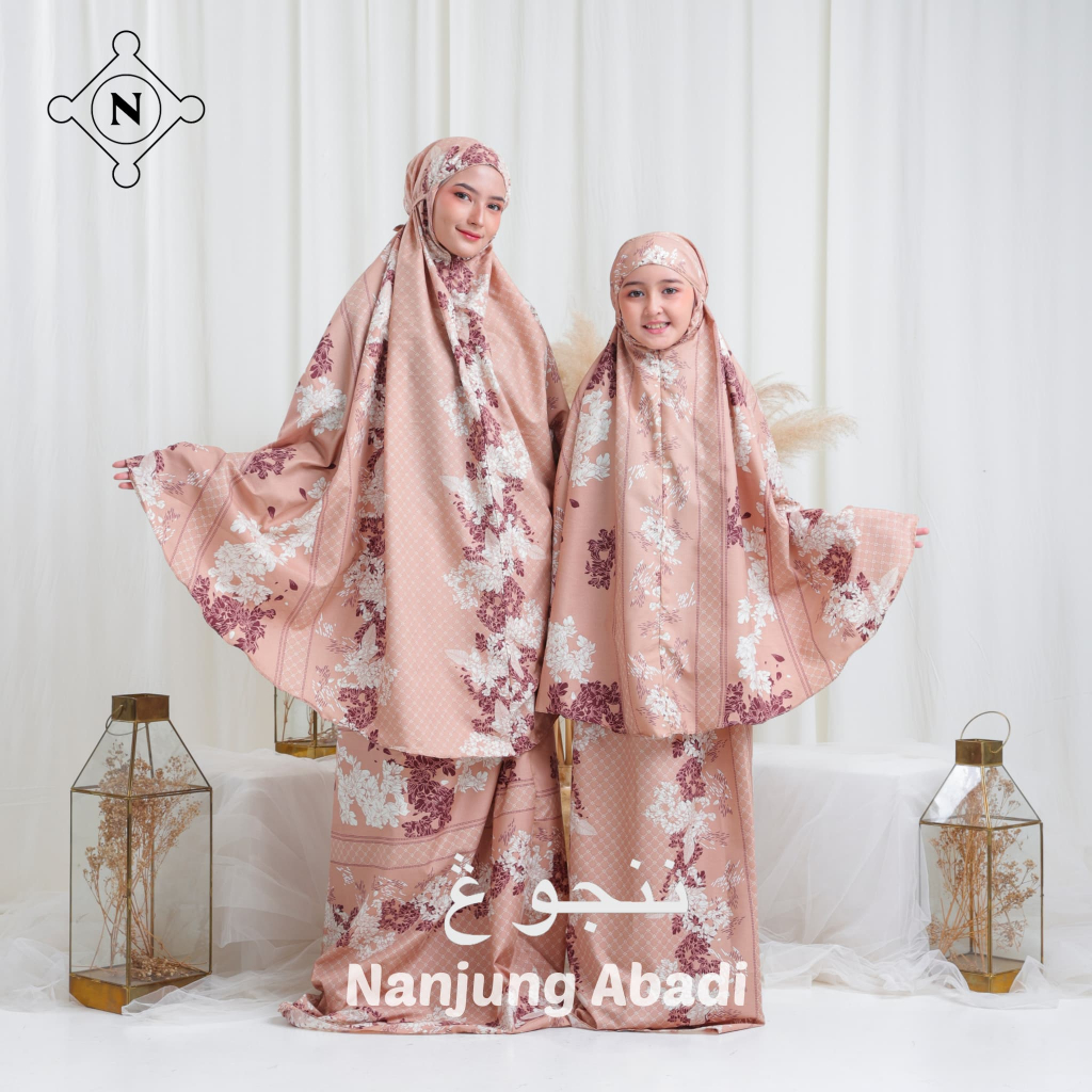 Jual Mukena Travelling Motif Bunga Katun Micro Ibu & Anak 2in1 by ...