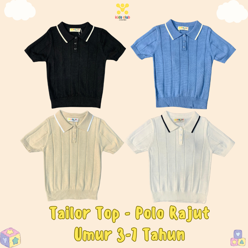 Jual Kaos Polo Rajut Knit Anak Laki-Laki Warna Hitam , Putih , Biru ...
