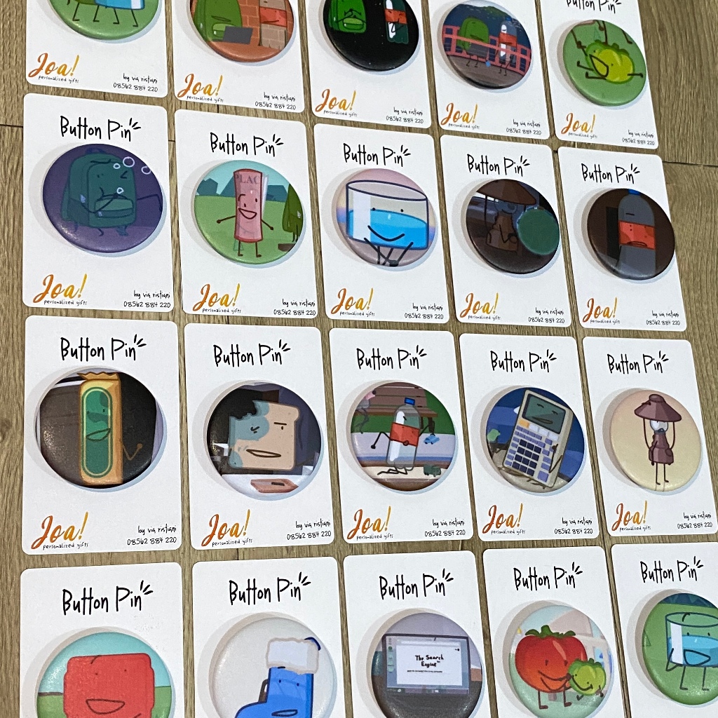 Jual Pin Button hfjONE Premium Waterproof Airy Bryce Liam Taylor Texty ...