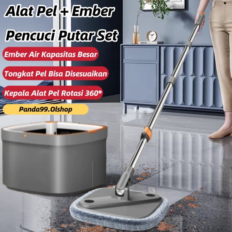 Jual Alat Pel Lantai Dengan Ember Pengering Putar / Spin Mop Super Mop ...