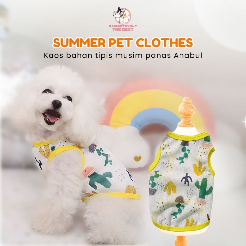 Jual Kaos Anjing Kucing Bahan Tipis Breathable Motif Print Untuk Musim ...