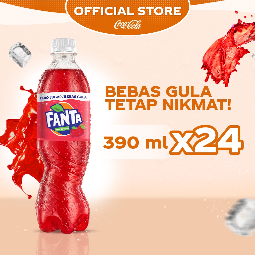 Jual Fanta Strawberry Zero PET 390ml x 24pcs | Shopee Indonesia